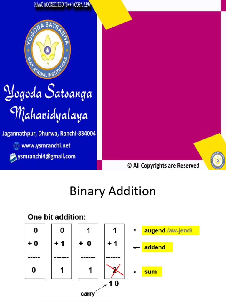 Lecture 5 Binary Arithmatic | PDF | Elementary Mathematics | Encodings