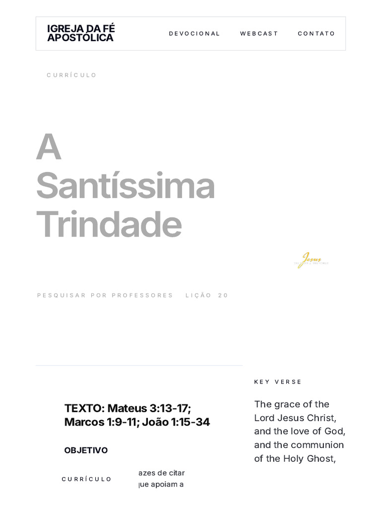 A Santíssima Trindade Professor | PDF | Bíblia | Teologia sistemática