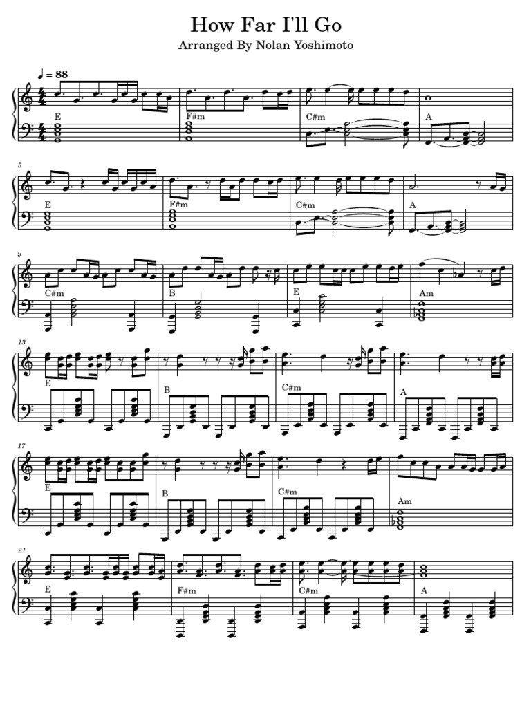 How Far Ill Go Moana | PDF