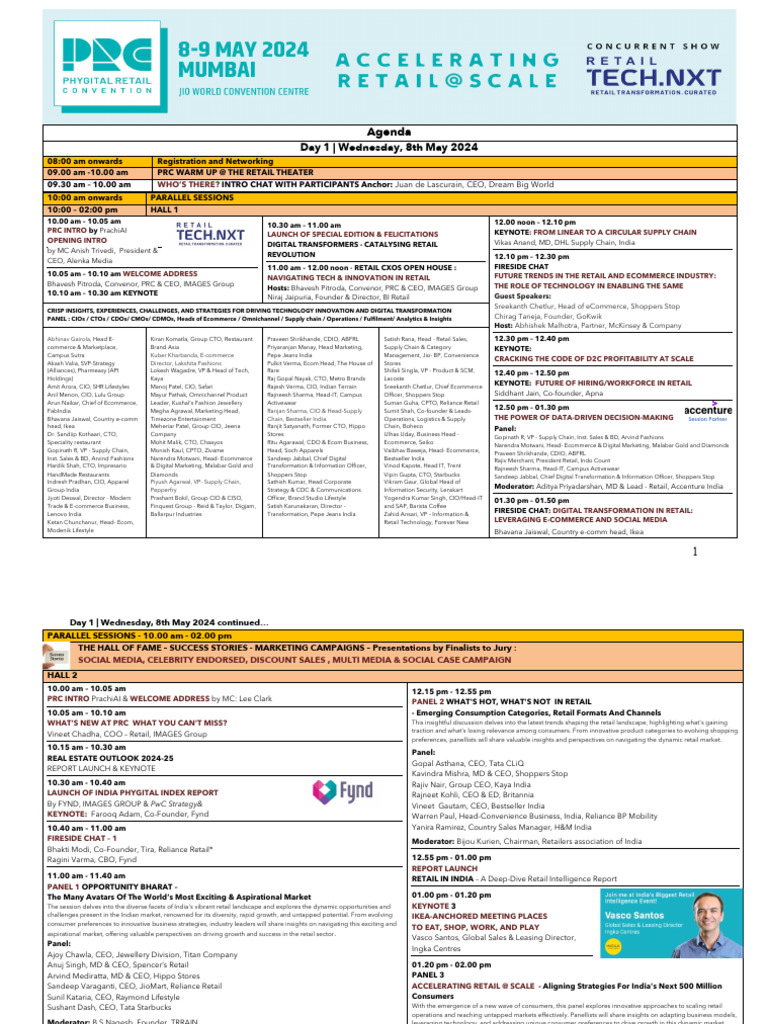 PRC 2024 - WIP Agenda | PDF | Retail | Marketing