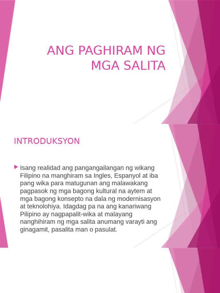 Ang Paghiram NG Mga Salita | PDF