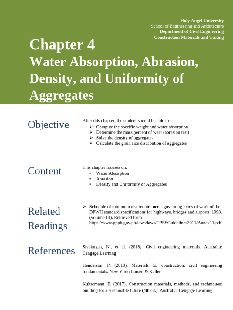Module 1 Conmatls Chapter 4 | PDF | Concrete | Construction Aggregate