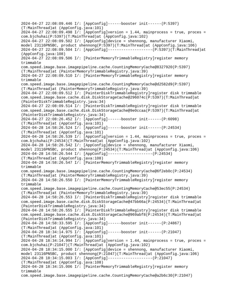 AppConfig Initialization Log 2024 | PDF | Computing | Computer Architecture