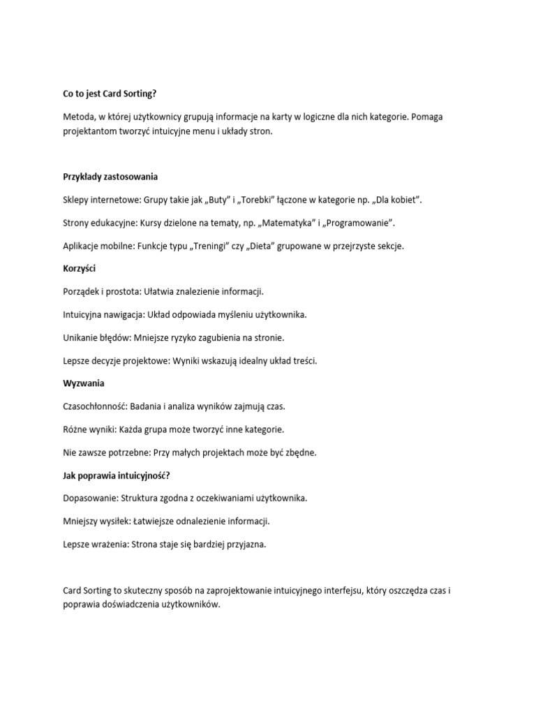 Cardsorting | PDF