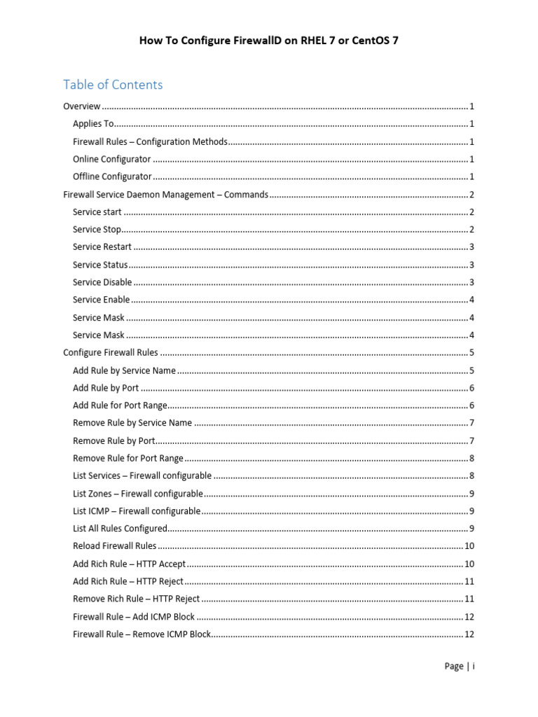 Configuring Firewalld on CentOS 7 | PDF | Firewall (Computing) | Port ...