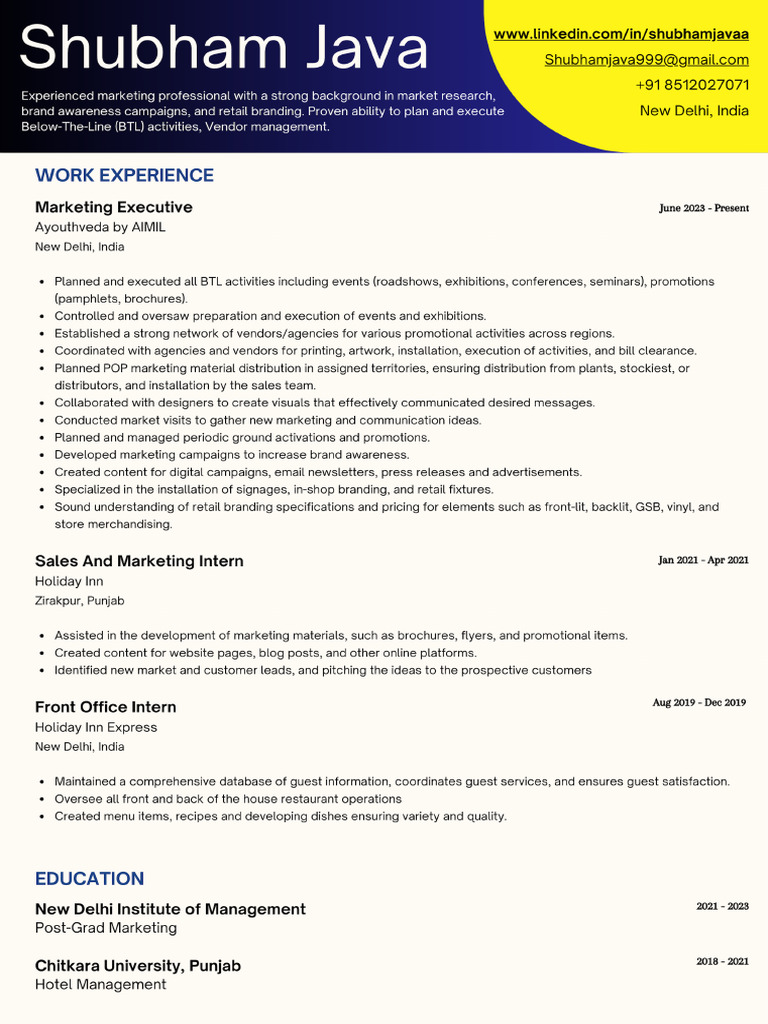 Shubham CV | PDF
