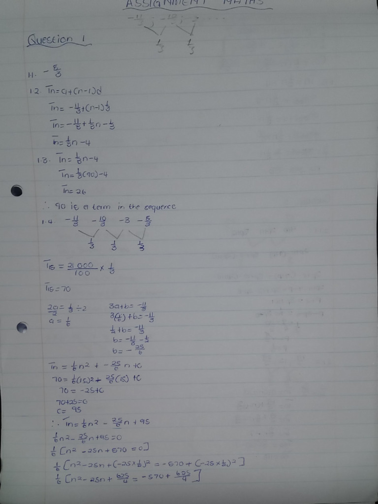 Mathematical Sequence Analysis and Solutions | PDF