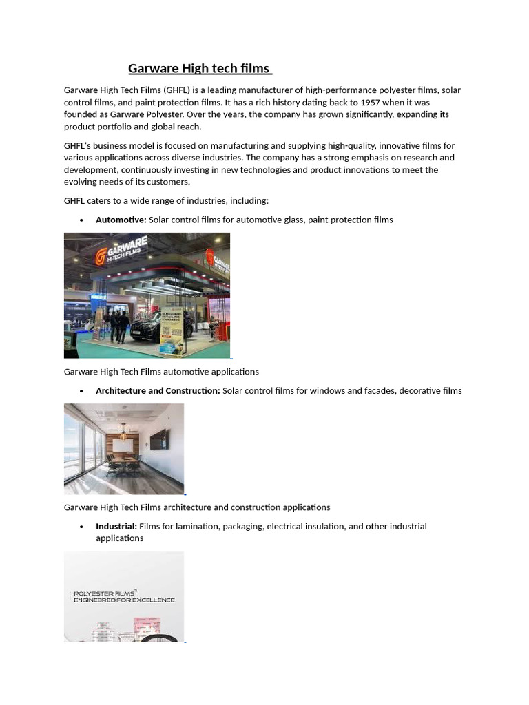 Garware High Tech Films | PDF | Mergers And Acquisitions | Risk Management