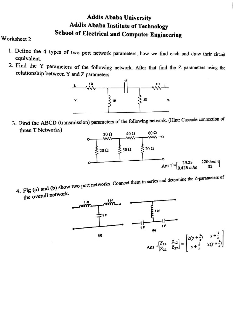 Network Worksheet 2 | PDF