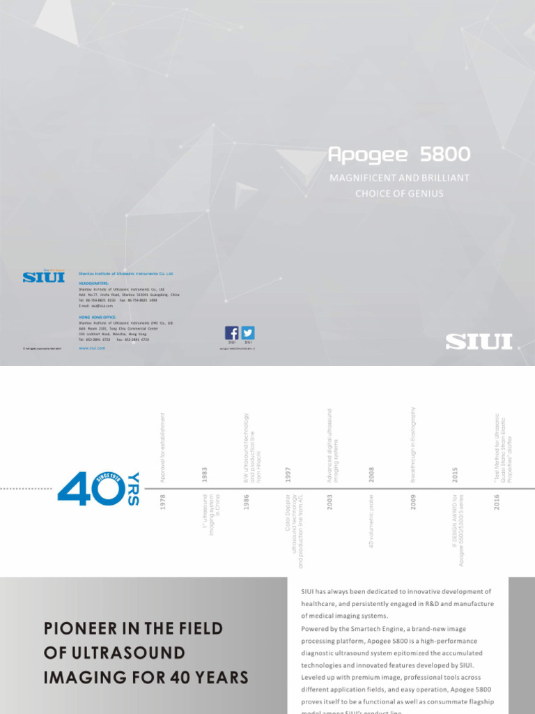 Apogee 5800 Catalogue From SIUI | PDF