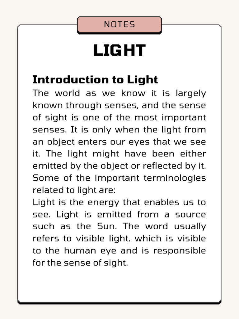 Light Class 8th E-Lesson Canva | PDF | Reflection (Physics) | Mirror