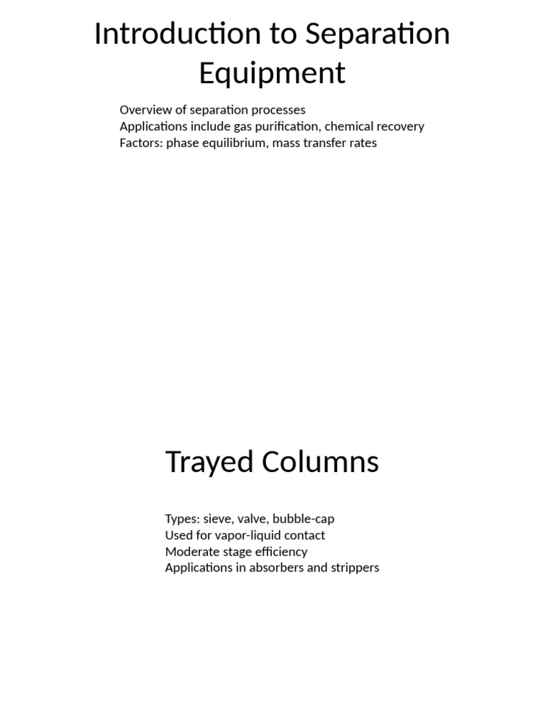 Separation Equipment Presentation | PDF