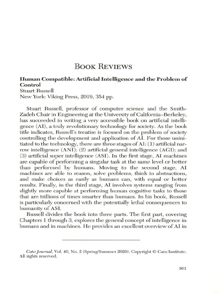 Human Compatible Artificial Intelligence Pdf