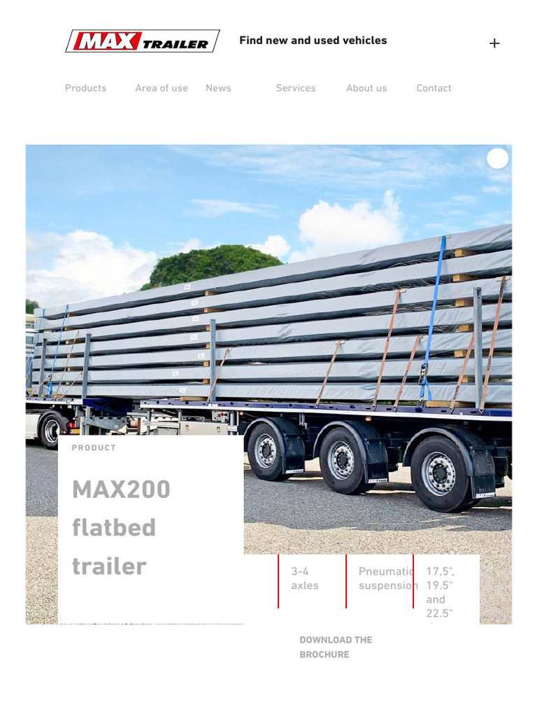 MAX200 Flatbed Trailer With 3 To 4 Axles For Long Loads | PDF | Trailer ...