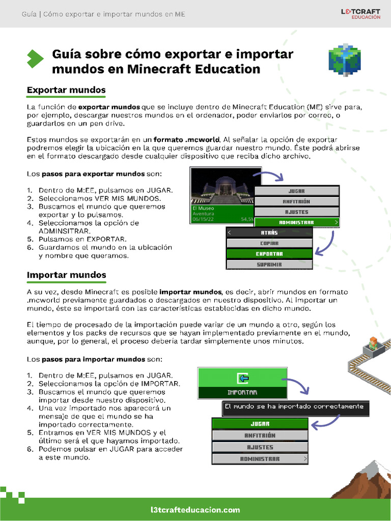 Guia Como Exportar e Importar Mundos | PDF
