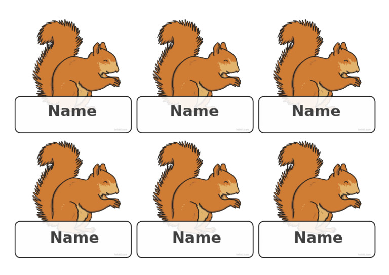 T TP 966 Squirrel Editable Selfregistration Labels | PDF