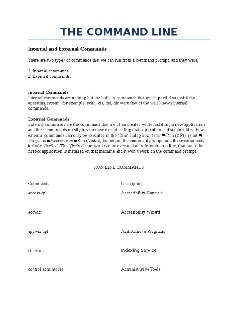 The Command Line | PDF | Windows Registry | Command Line Interface