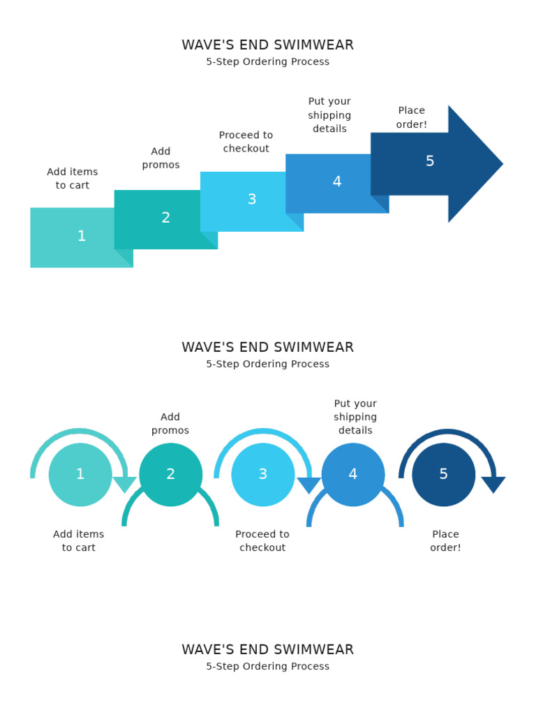 Arrow Chart Visual Charts Presentation in Blue White Teal Simple Style ...
