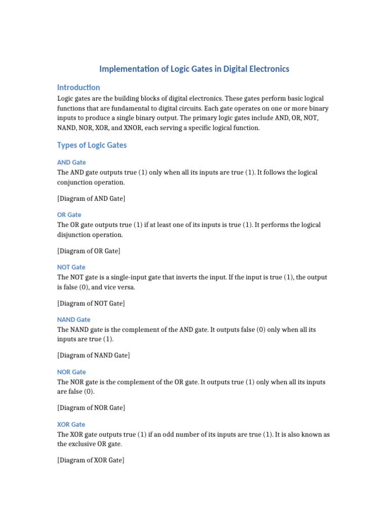 Logic Gates Report | PDF