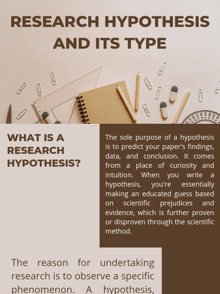 Research Hypothesis and Its Types | PDF | Hypothesis | Null Hypothesis