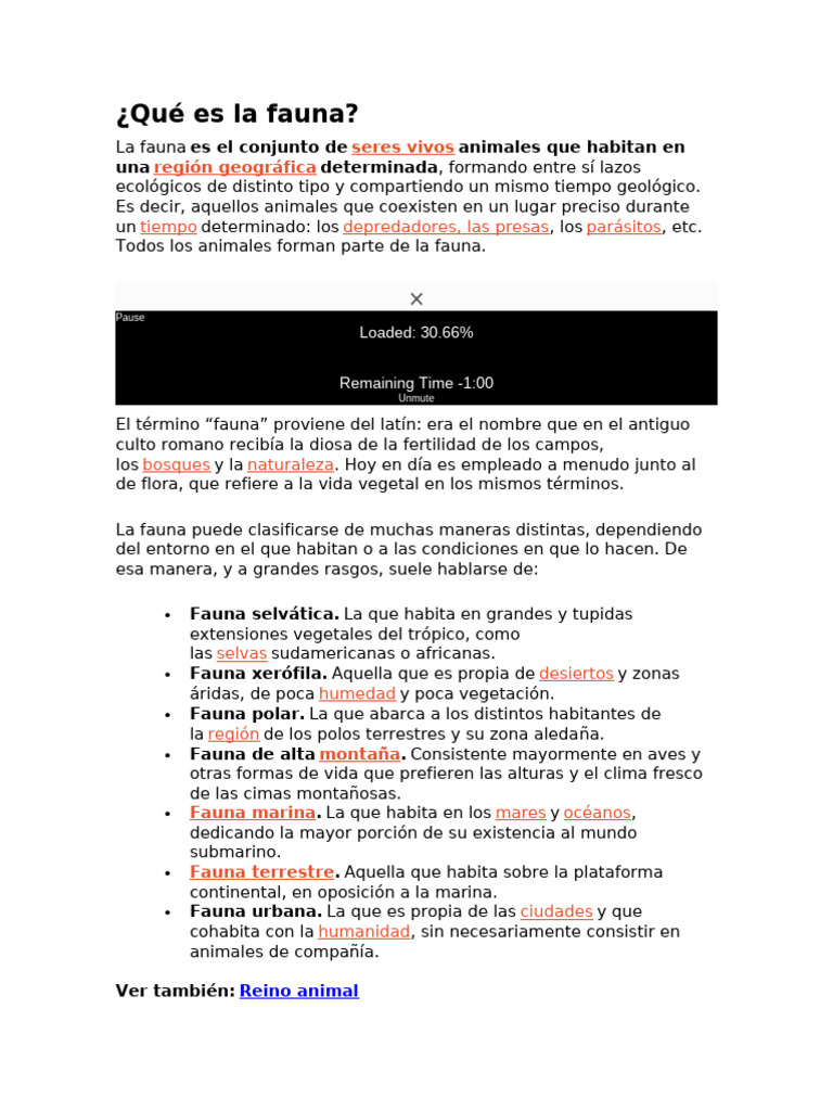 Qué Es La Fauna | PDF | Fauna | Selva