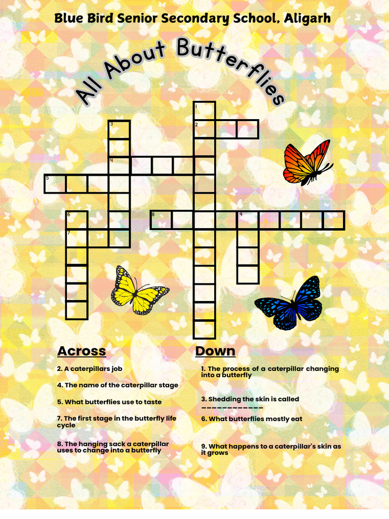 Life Cycle of A Butterfly Crossword Puzzle | PDF | Insects | Butterfly