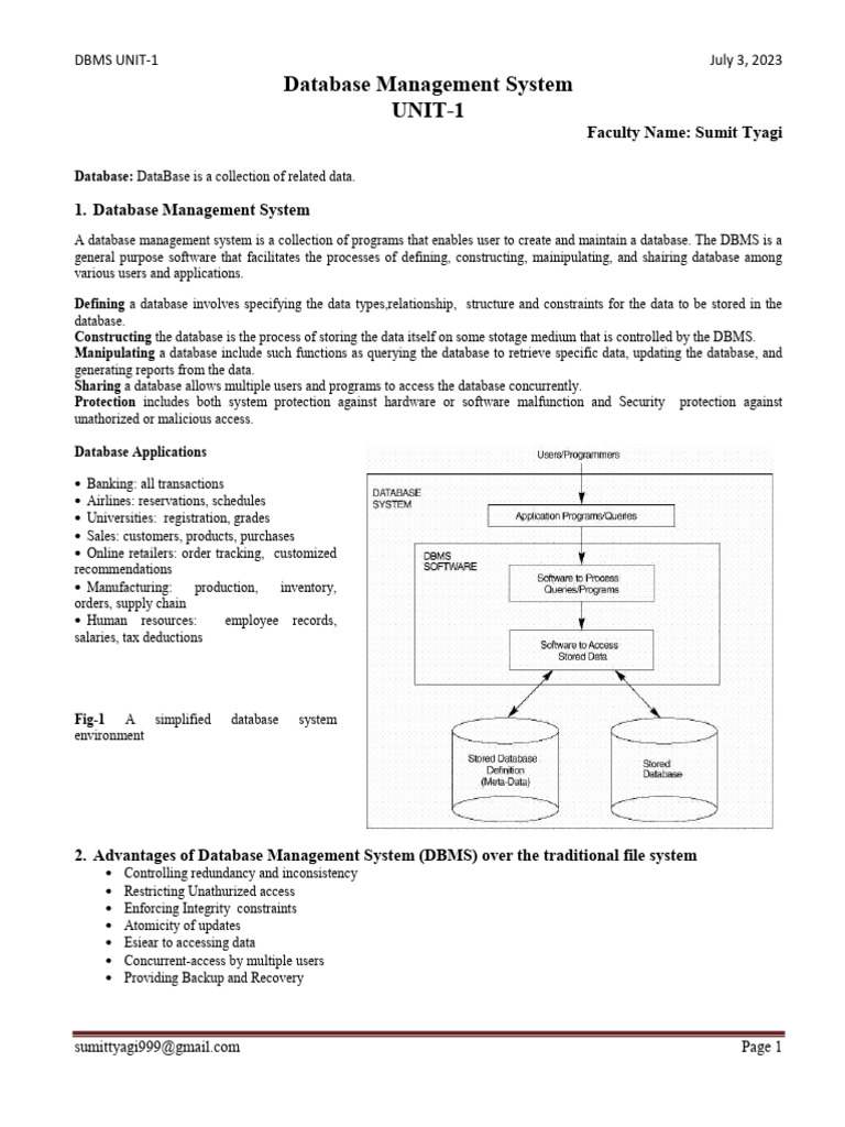 Unit 1 | PDF | Databases | Data Model