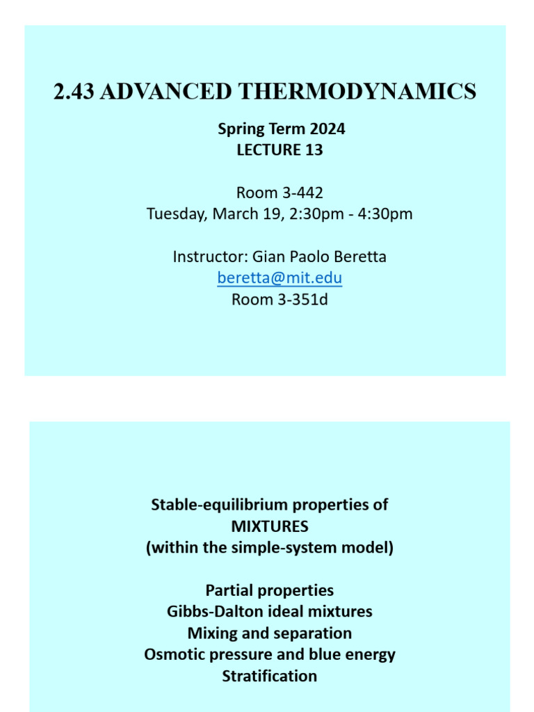 Lecture 13 - Gibbs Paradox, Shannon Information Entropy, Single Quantum Particle in a Box | PDF ...