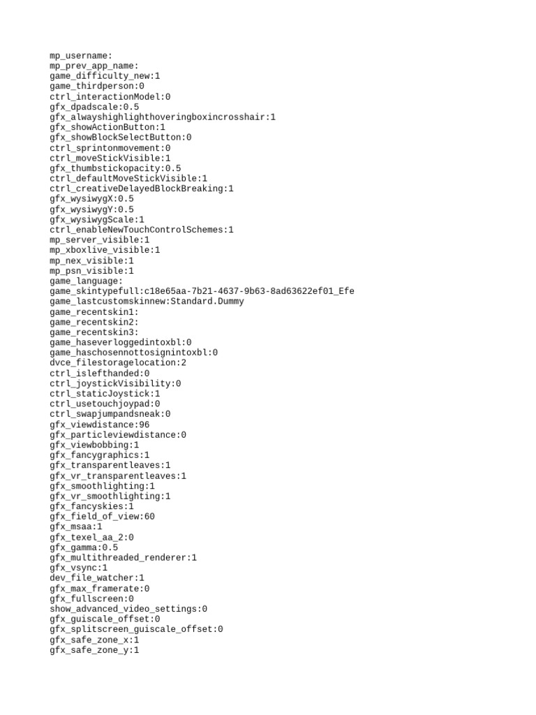 Minecraft VR & Graphics Settings Guide | PDF
