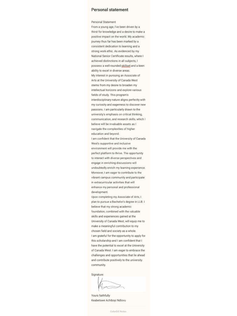 Personal Statement | PDF