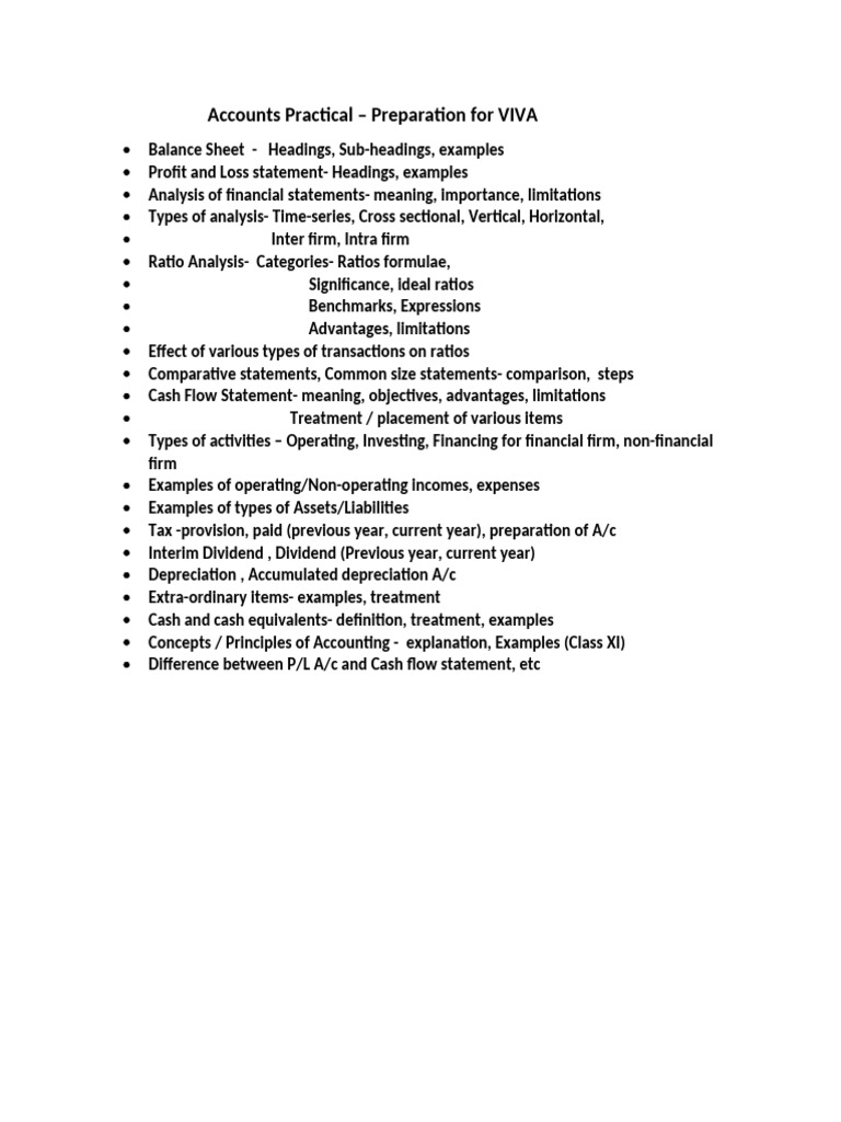 Acc Prac VIVA Prep | PDF
