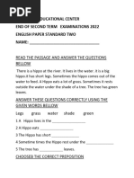 Standard 3 English Revision Exercise | PDF | Cognitive Science | Human ...