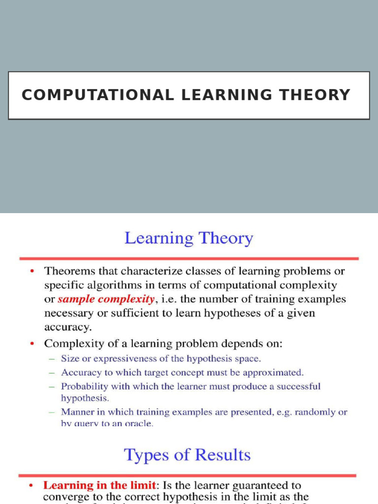 Computational Learning Theory | PDF