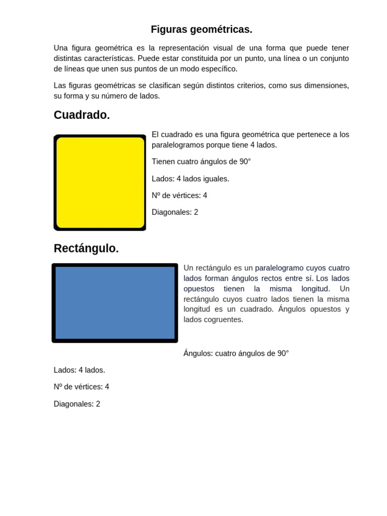 Figuras Geométricas Básicas | PDF | Rectángulo | Triángulo