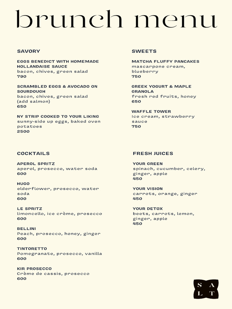 Brunch Menu | PDF