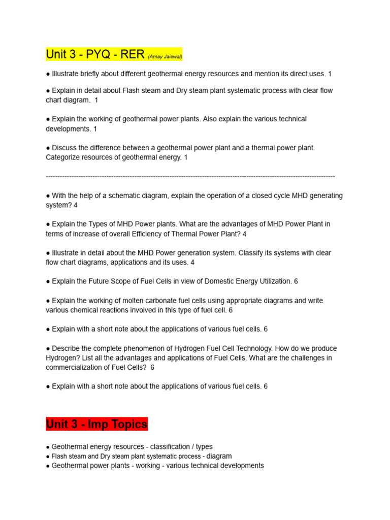 Unit 3 - PYQ - RER (Amay Jaiswal) | PDF