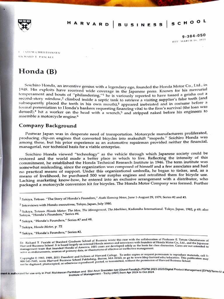 Soichiro Honda: Founder of Honda Motor | PDF | Motor Vehicle ...