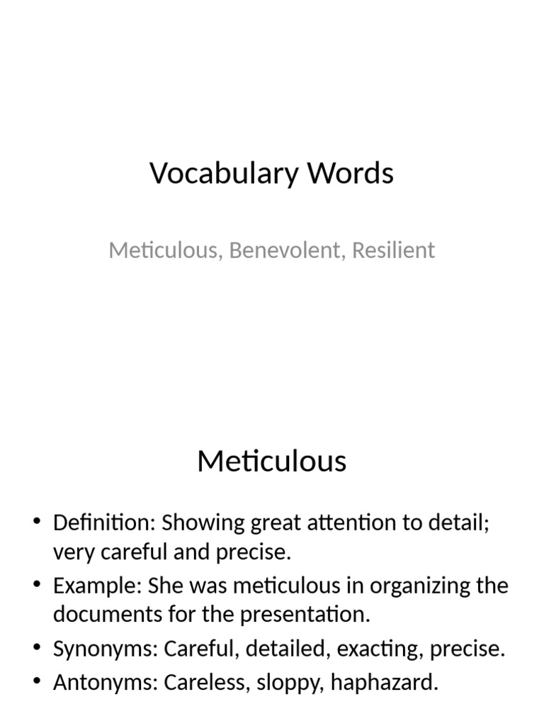 Vocabulary Presentation | PDF