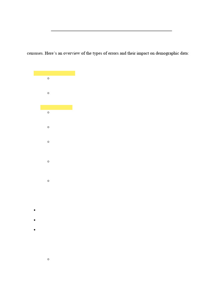 4 - Coverage and Content of Errors in Demographic Data | PDF | Sampling ...