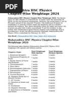 Maharashtra HSC MATHS Chapter-Wise Weightage 2024 | PDF | Mathematics ...