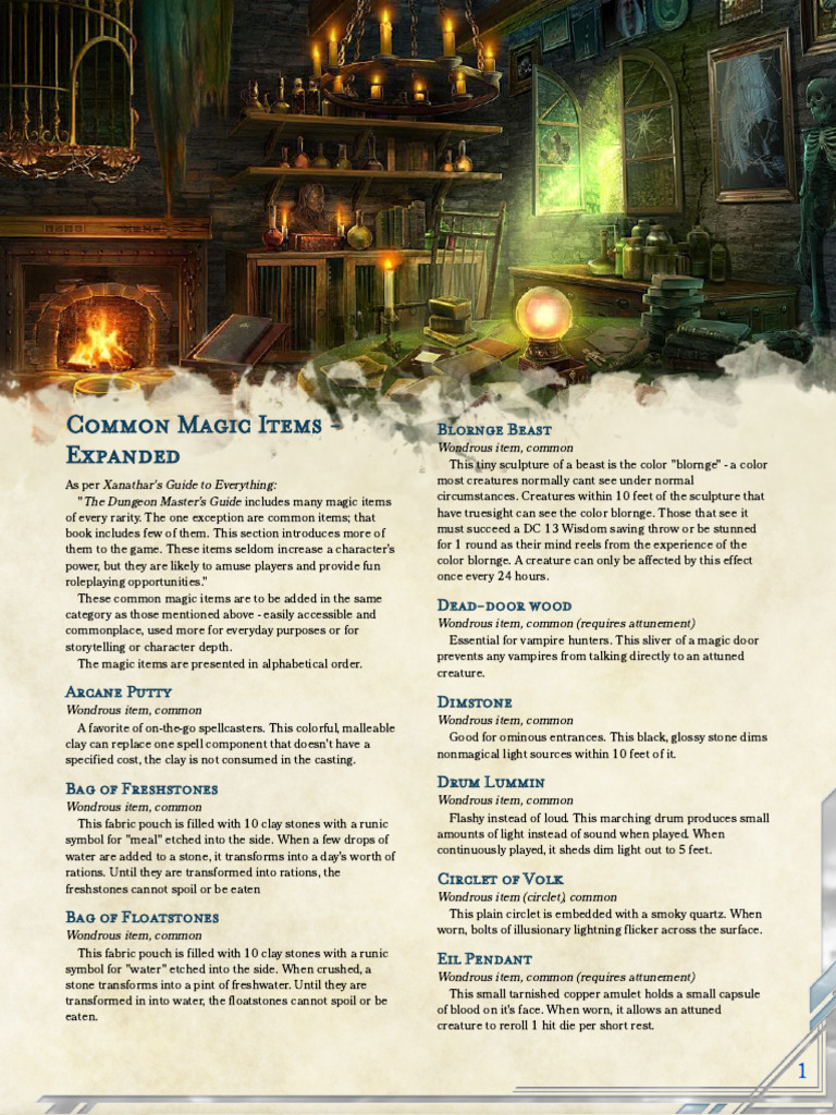 More Common Magic Items 5e | PDF