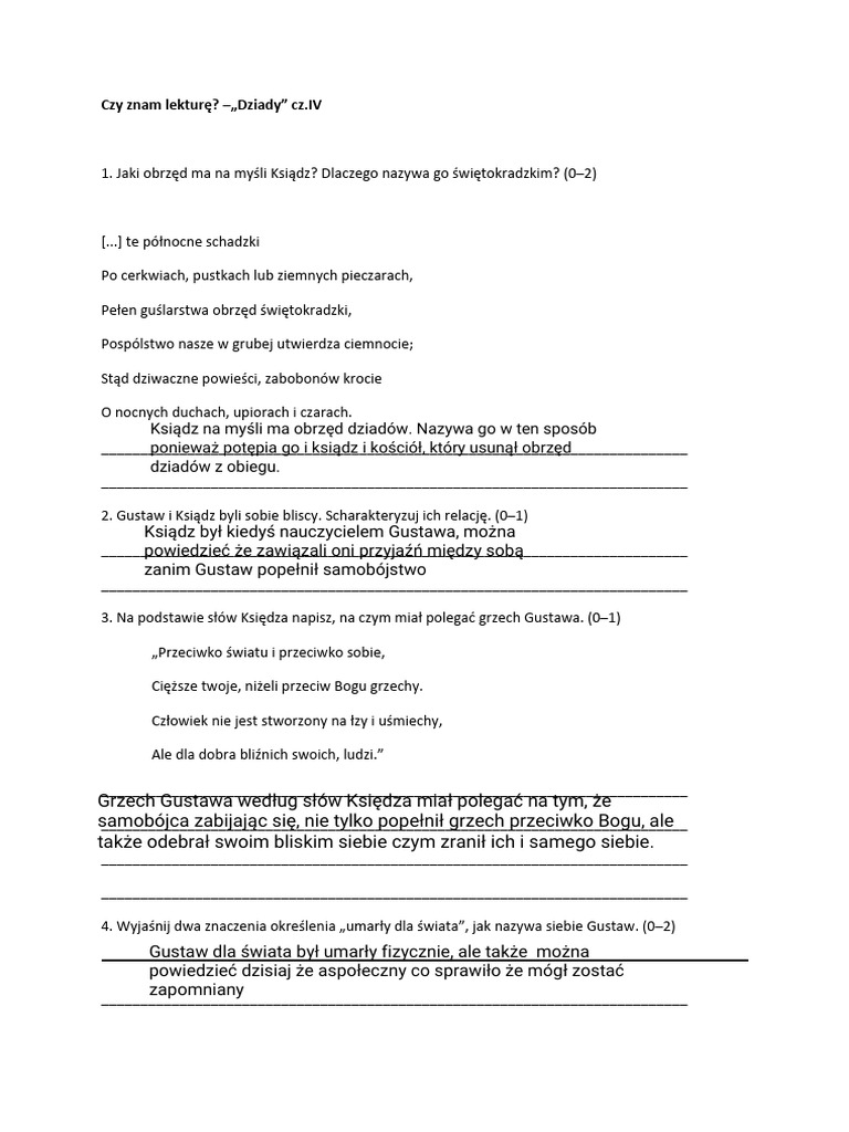 dziady 4 | PDF