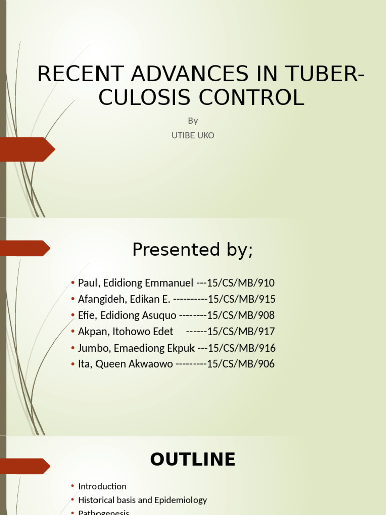 Advances in Tuberculosis Control Strategies | PDF | Tuberculosis ...