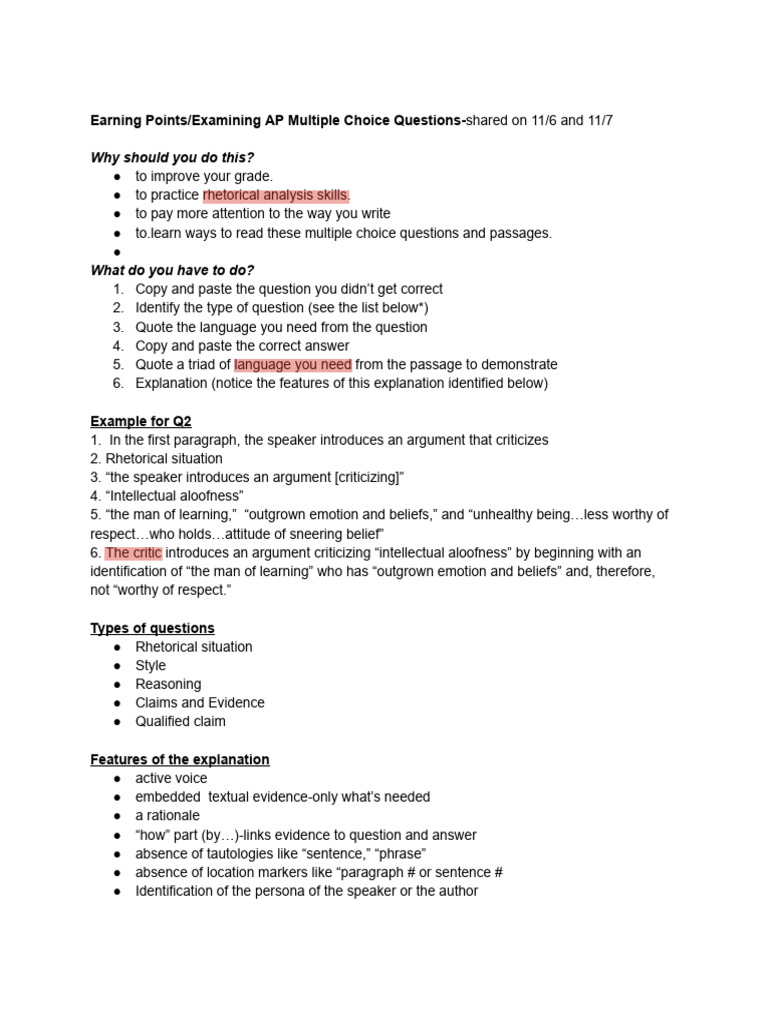 Mastering AP Multiple Choice Strategies | PDF