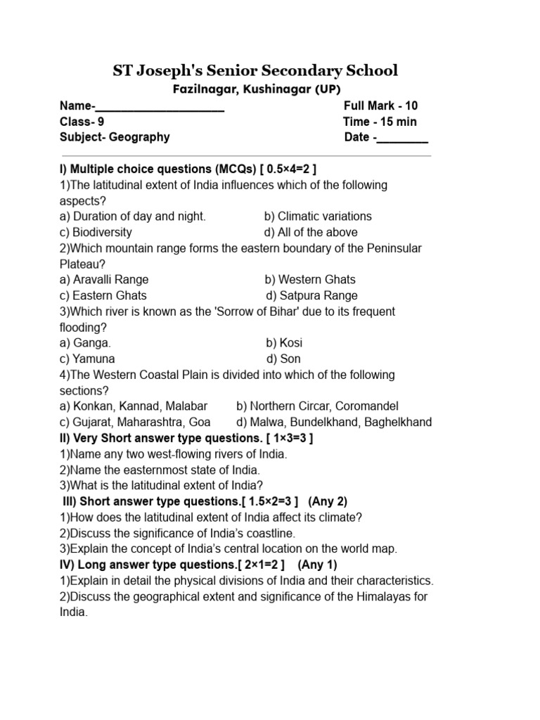 Class 9 Geography | PDF