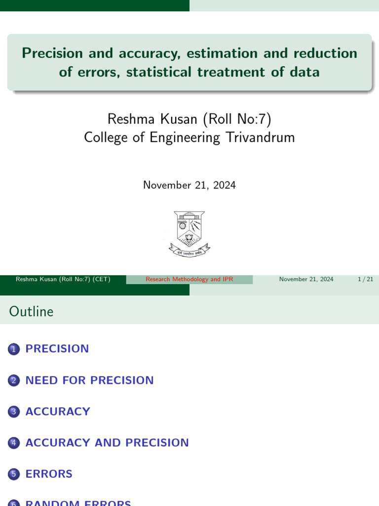 Research Accuracy And Precison Pdf Observational Error Accuracy And Precision