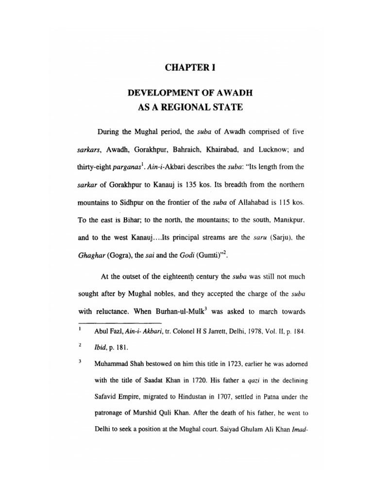Awadh History | PDF | Mughal Empire