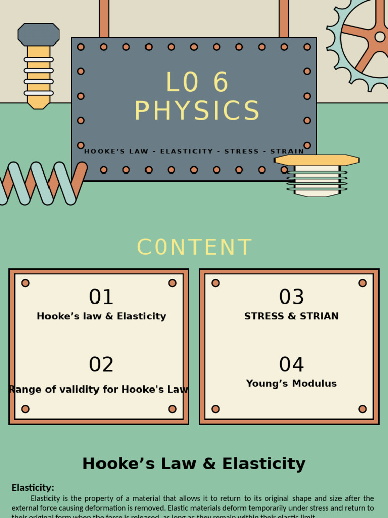 Hooke's Law and Elasticity Explained | PDF | Deformation (Engineering ...
