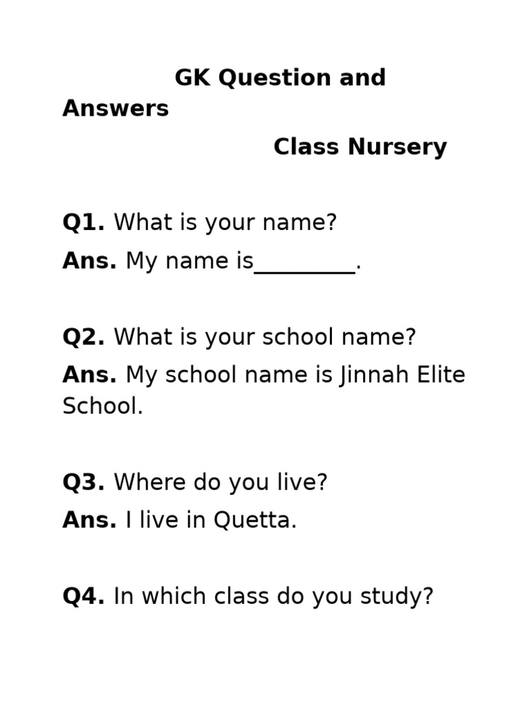 GK Oral Nursery | PDF