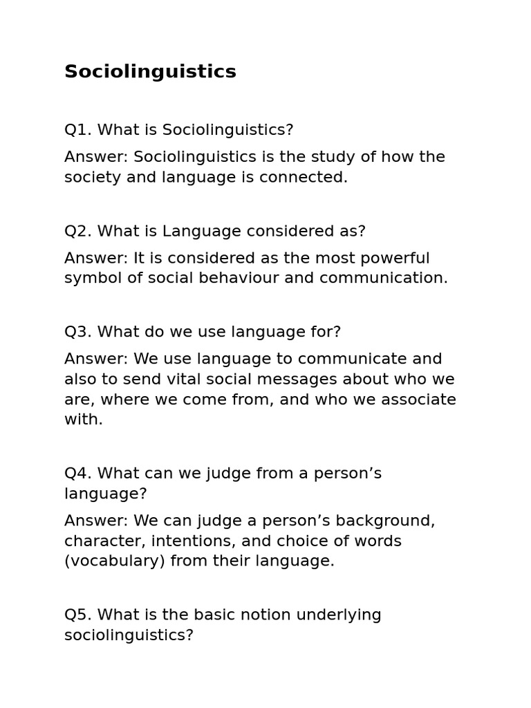 Sociolinguistics | PDF
